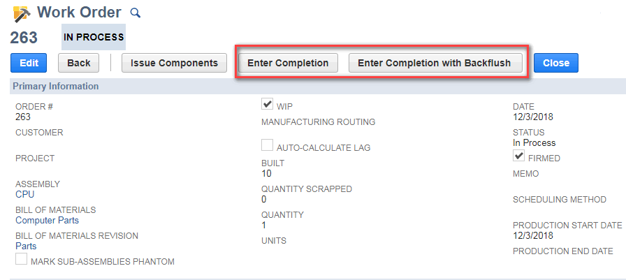 Setup Manufacturing Work In Process (WIP) in NetSuite.