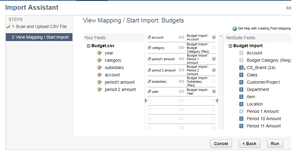 Setting up Budgets in NetSuite.