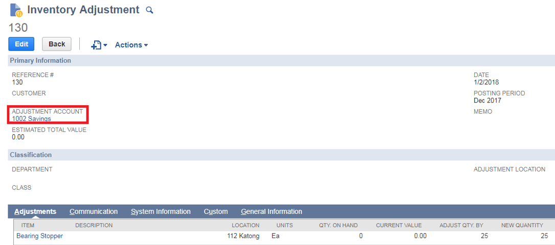 Creating Adjustment Inventory & Adjust Inventory Worksheet in NetSuite