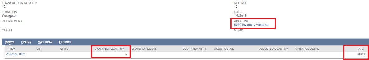How create “Inventory Count” in NetSuite