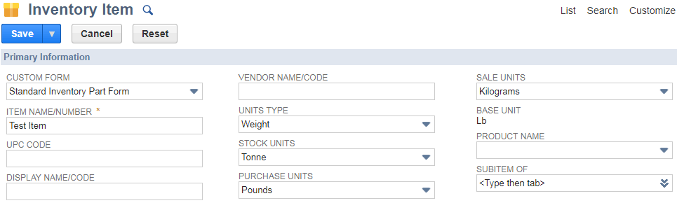 Create Unit Types & Assign Multiple Units of Measure to Items.