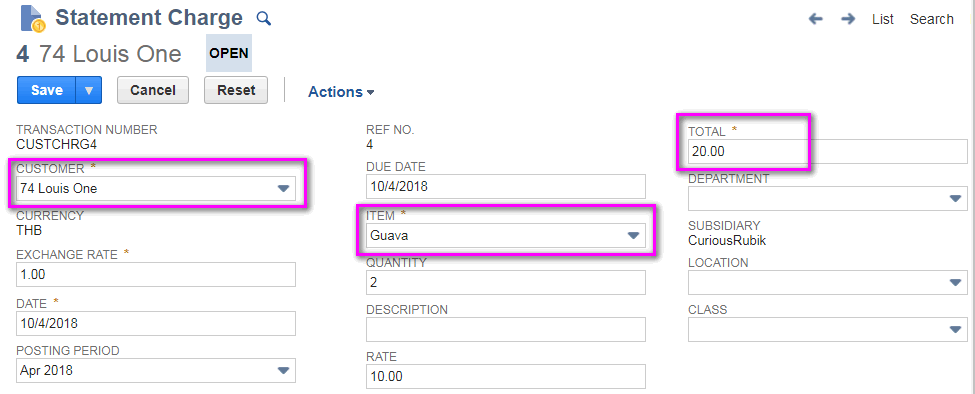How to Implement Statement Charges