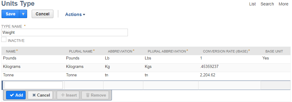 Create Unit Types & Assign Multiple Units of Measure to Items.