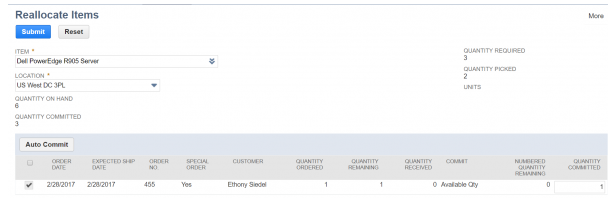 Creating the Reallocating Items Procedure