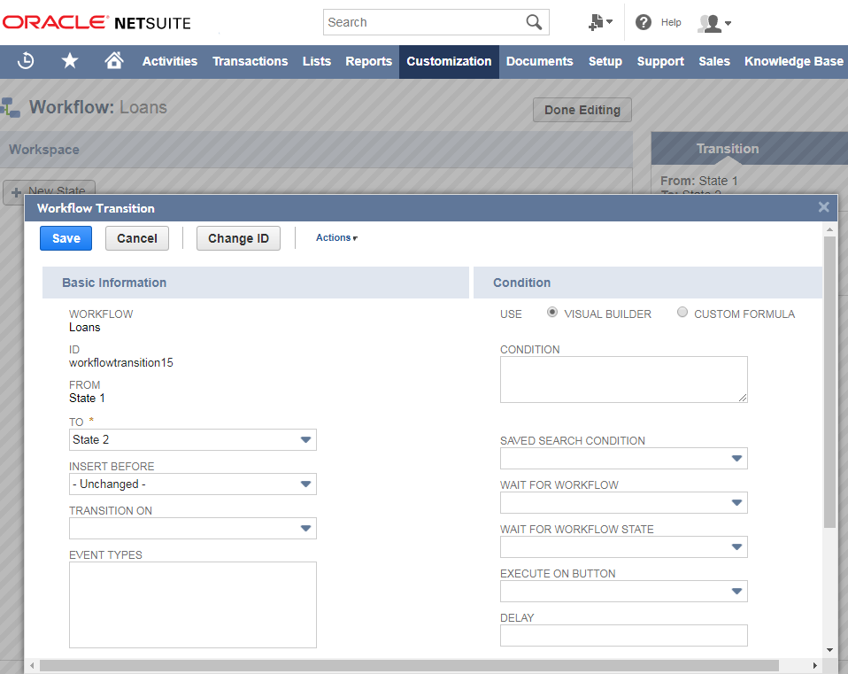 Setup workflows in NetSuite